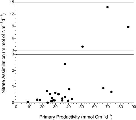 Comparison Of Nitrate Assimilation Rates And Primary Production Rates