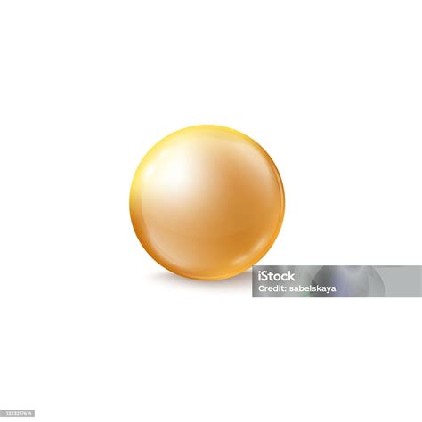 노란색 황금 유리 비드 흰색에 고립 된 사실적인 벡터 일러스트 0명에 대한 스톡 벡터 아트 및 기타 이미지 0명 3차원 형태 결정체 Istock