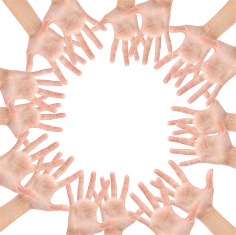 Hand Circle Standing Alone On White Background Together Unity Girl Photo And Picture For Free