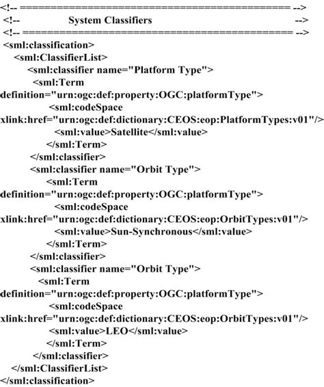 part of the sensorml code regarding the sensor description download