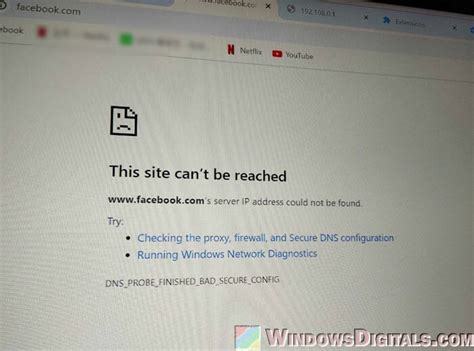 Dnsprobefinishedbadsecureconfig Only In Chrome