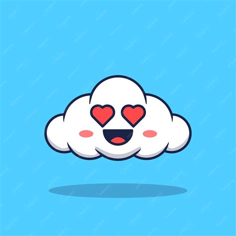Premium Vector Vector Cartoon Illustration Of Cute White Cloud Fall In Love