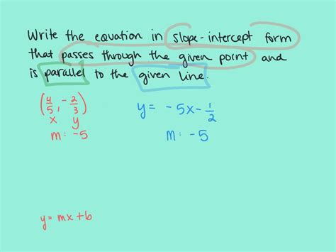 Solved Write The Equation Of Each Line In General Form Passes Through 2 5 Parallel To Y 5 X 1