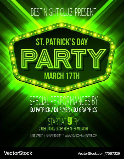 St Patrick Day Poster Royalty Free Vector Image