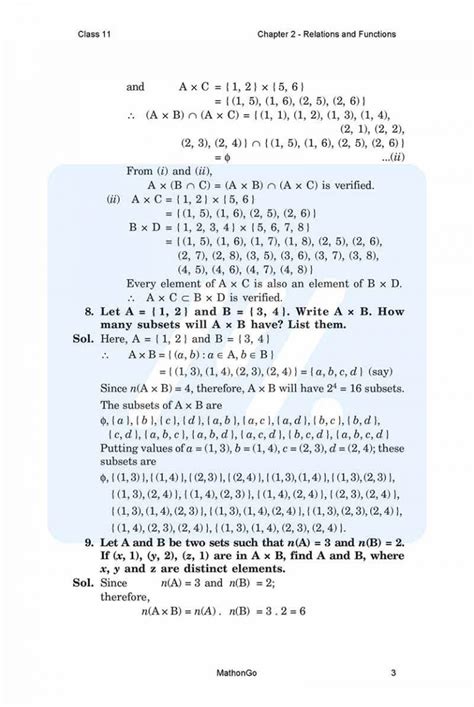 Ncert Solutions For Class 11 Maths Chapter 2 Relations And Functions Mathongo