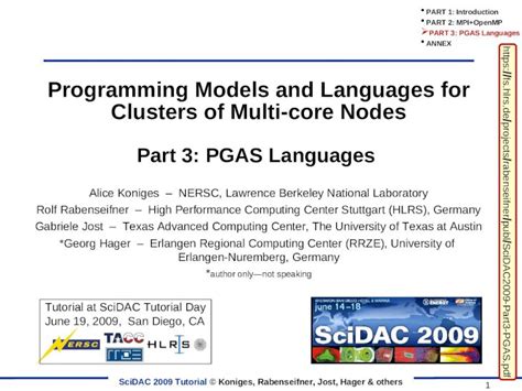 ppt programming models and languages for clusters of multi core nodes