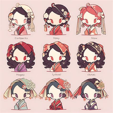 Sticker Of Female Chinese Opera Singer Chibi Kawaii Traditional Opera F Concept Art Game Asset