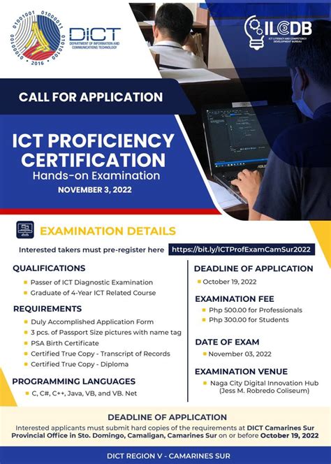 Call For Application Ict Proficiency Certification Hands On Examination News Press
