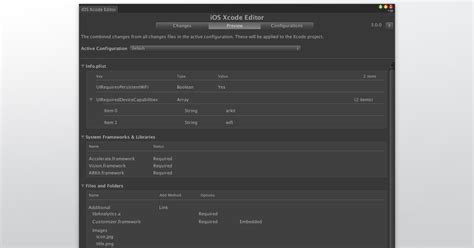 egoxproject ios and tvos xcode project and info plist editor