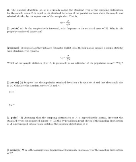 Solved 3 The Standard Deviation Or As It Is Usually