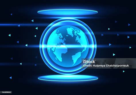 뒷면의 제품 배치 연단은 기술의 세계입니다 제품의 명성을 높입니다 전 세계 시장의 확장을 나타냅니다 0명에 대한 스톡 벡터 아트 및 기타 이미지 Istock