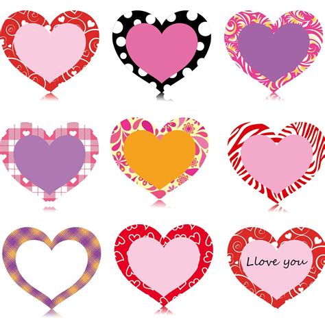 48 Pcs Heart Cutouts Paper Heart Shaped Cutouts Variety Heart Shape Die