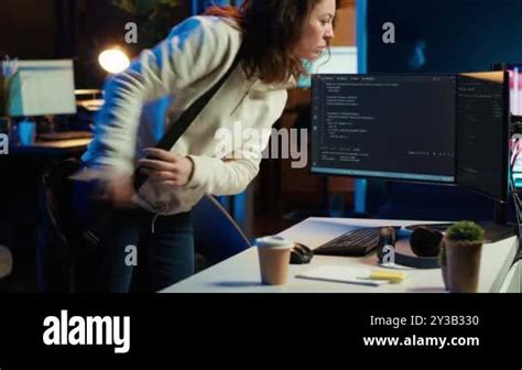Computer Scientist Arriving In Home Office Ready To Design And Develop