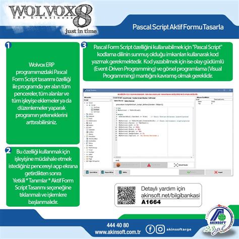 Akınsoft Ar Ge Akinsoft Wolvox Pascal Script Özelliği