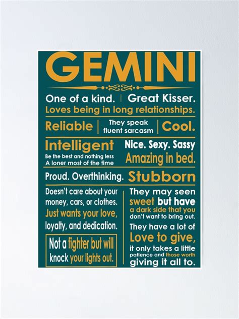 Funny Gemini Zodiac Sign Horoscope Birthday Poster For Sale By