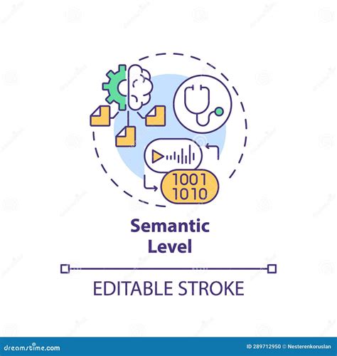 2d Customizable Thin Line Icon Semantic Level Concept Stock Vector Illustration Of