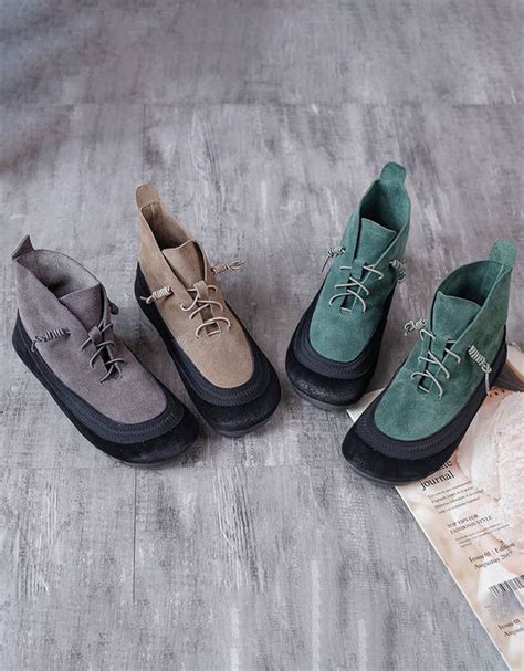 Vintage Suede Leather Sneaker Anke Boots — Obiono