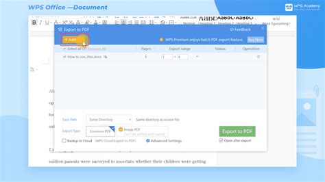 How To Convert Wps Writer To Pdf Wps Academy Free Office Courses