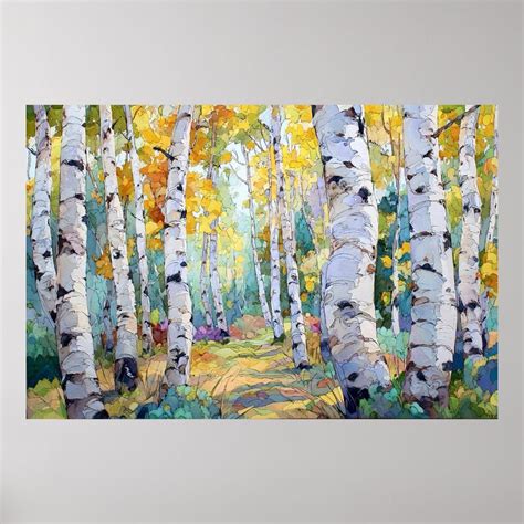 Woodland Nature Wall Decor Forest Wall Art Print Zazzle Birch Tree
