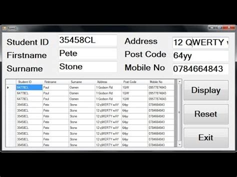 How To Add Data To A Datagridview In Visual Basic Net Using Visual Studio YouTube