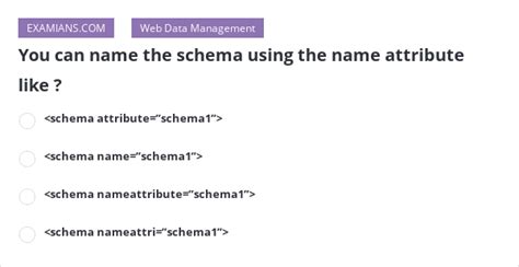 You Can Name The Schema Using The Name Attribute Like Examians