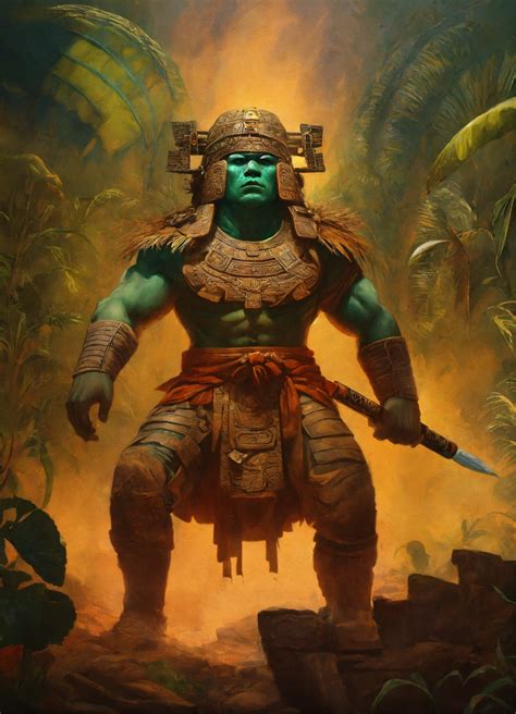 Lexica An Olmec Warrior Being Haunted By An Alien High Detail