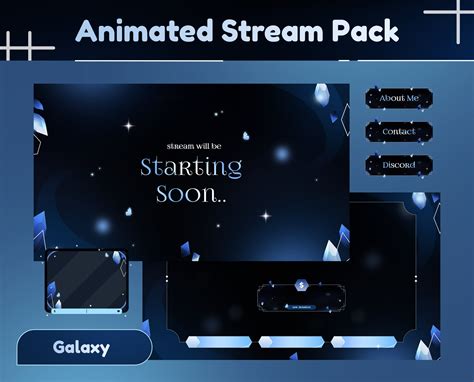 Crystal Mirage Animated Stream Package Transition Stream Overlay Panels Diamond Blue Cute Theme