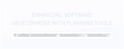 Enhancing Software Development With Planning Tools Excel Template And Google Sheets File For