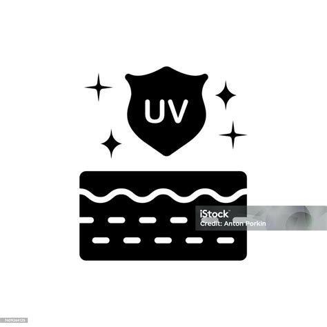 자외선 실루엣 아이콘의 태양 방패 및 보호 피부 자외선으로 인한 피부를위한 스킨 케어 및 Spf 크림 블록 태양 광 블랙 아이콘