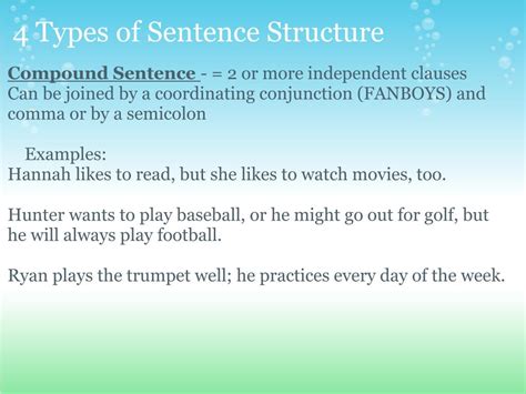 Types Of Sentence Structure Design Talk
