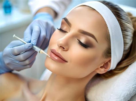 Beautiful Woman Receiving Safe Injection Of Youth Premium Ai