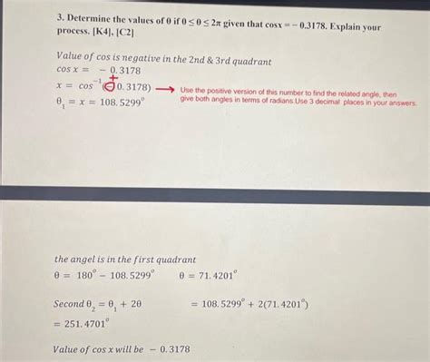 Solved Determine the values of θ if θ π given that Chegg com