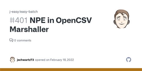 Npe In Opencsv Marshaller · Issue 401 · J Easyeasy Batch · Github