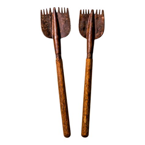 Vintage Agriculture Hand Tools With Rustic Wooden Handles 53651744 Png