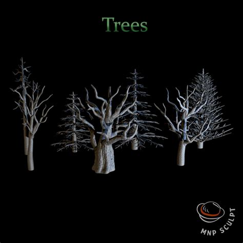 3d printable trees part 1 by mnp sculpt