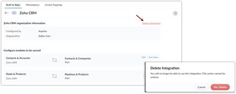 Integrating With Zoho Crm Online Help Bigin By Zoho Crm
