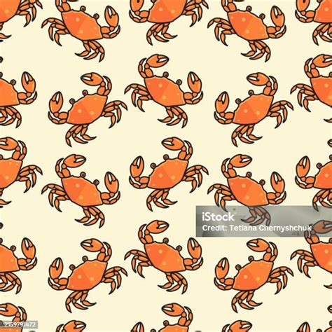 원활한 패턴 모래 위에 바다 게 여름 바다 휴가와 여행의 디자인 컨셉 갈고리 발톱에 대한 스톡 벡터 아트 및 기타 이미지