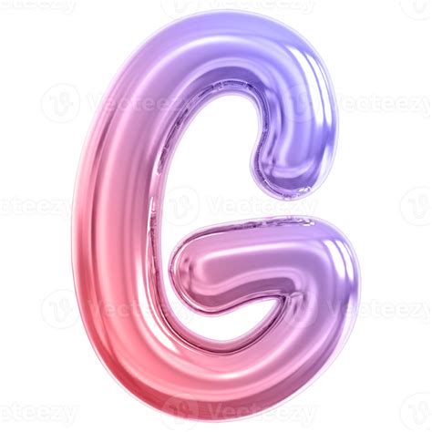 Gradient Bubble Letter G Font 3d Render 36305624 Png