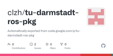 Github Clzhtu Darmstadt Ros Pkg Automatically Exported From Code
