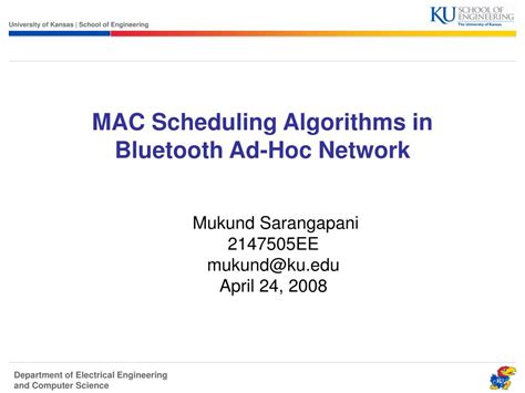 Ppt Mac Scheduling Algorithms In Bluetooth Ad Hoc Network Powerpoint