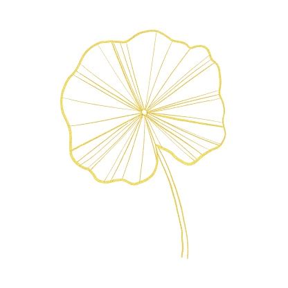Gold Outline Clipart With Lotus Branch Stock Illustration Download