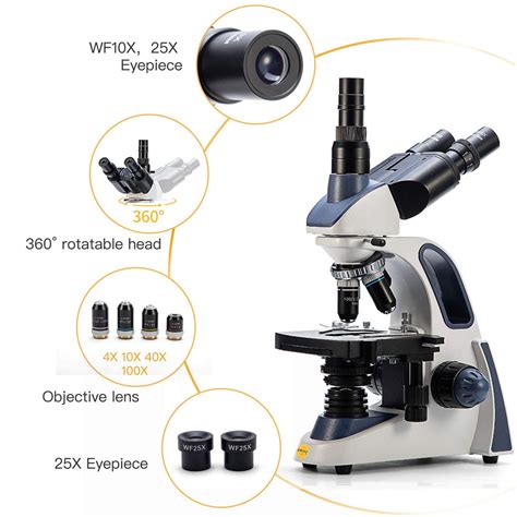 Swift Sw380t 40x 2500x Research Grade Trinocular Compound Lab Microsco Swift Microscopes