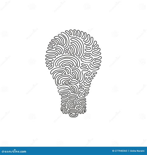 Single One Line Drawing Light Bulb Icon Single Line Of Light Bulb For