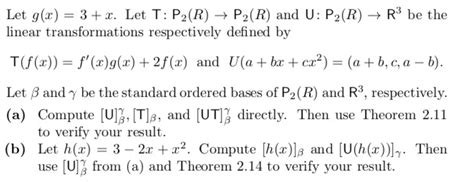 Solved Let G X X Let T P R P R And U P R R Be The Chegg Com