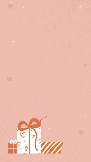 발렌타인 데이 선물 상자 세트입니다 텍스트를 위한 빈 공간이 있는 분홍색 배경입니다 승진 카드 초대장 배너에 대한 수직 템플릿 사랑과 발렌타인 데이 컨셉 생일에 대한 스톡