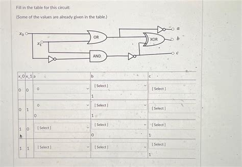 Solved Fill In The Table For This Circuit Some Of The Chegg Com