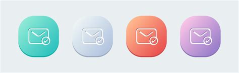 Sent Message Line Icon In Flat Design Style Completed Signs Vector