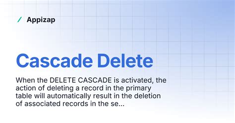 Cascade Delete Appizap