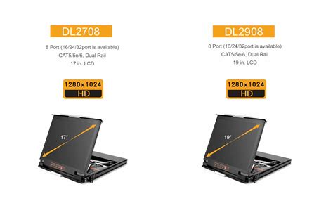 Port Cat Dual Rail LCD KVM Switch With In LCD Kinan High Quality KVM Switch KVM