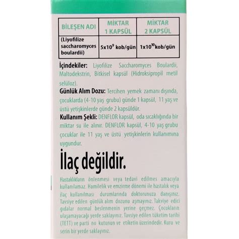 Denflor Probiyotik 10 Kapsül Orijinal Ürün Garantisi Fatih Dirican